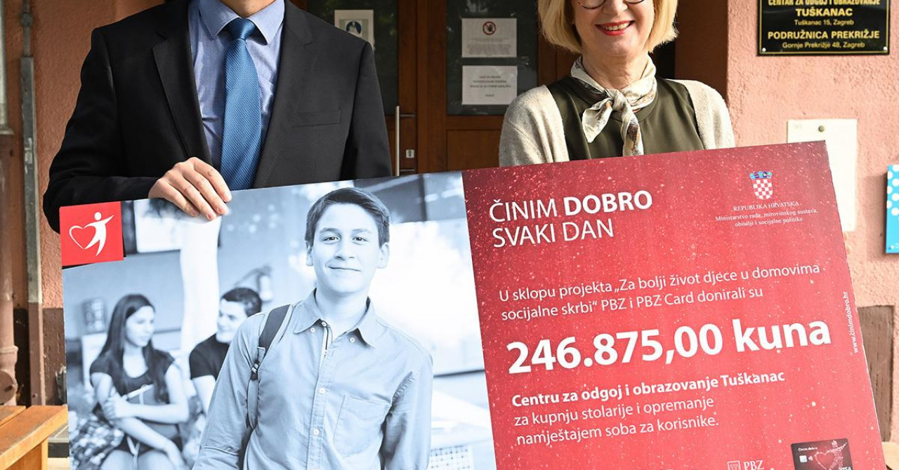 Jutarnji list - PBZ Grupa Centru za odgoj i obrazovanje Tuškanac donirala 246.875 kuna