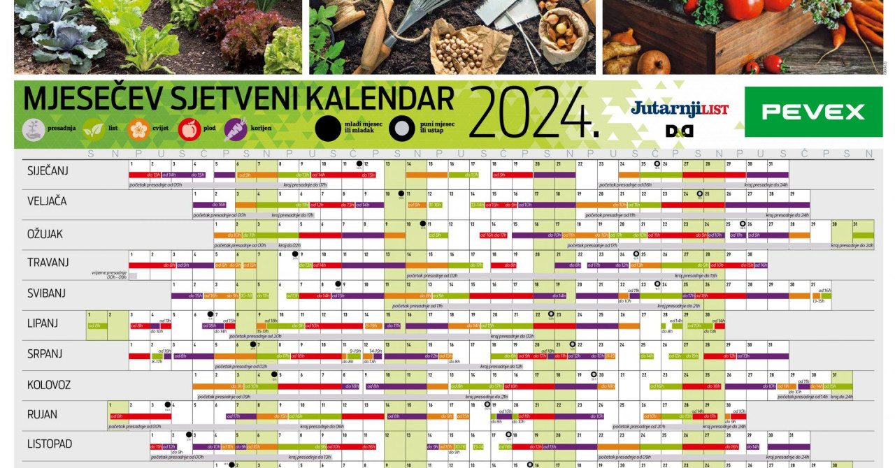 Dom i dizajn - Mjesečev sjetveni kalendar 2024. na poklon uz Jutarnji list