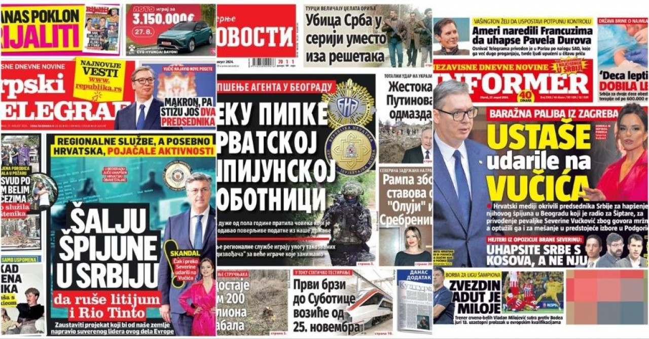 Jutarnji list - Potpuna histerija u Srbiji, pogledajte naslovnice: 'Ustaše udarile na Vučića ...