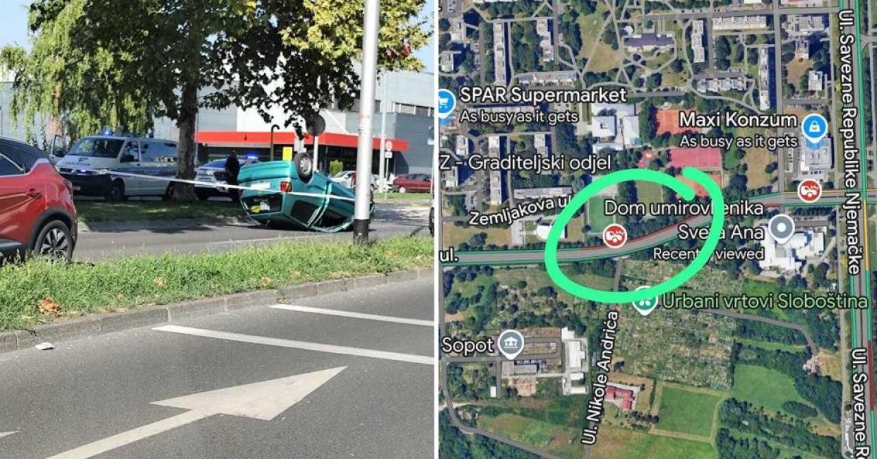 Jutarnji list - Nova prometna nesreća u Zagrebu: Automobil završio na krovu