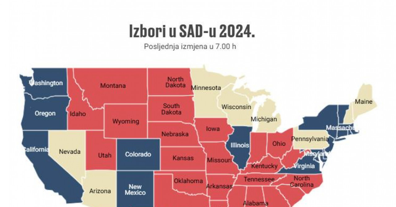 Jutarnji list - Jedna država odlučuje pobjednika! Evo kakvo je trenutno stanje u 'swing' državama