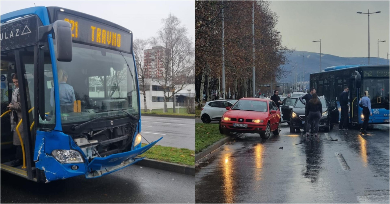 Jutarnji list - Krš i lom u Novom Zagrebu: Sudarili se ZET-ov autobus i automobil, stvaraju se ...