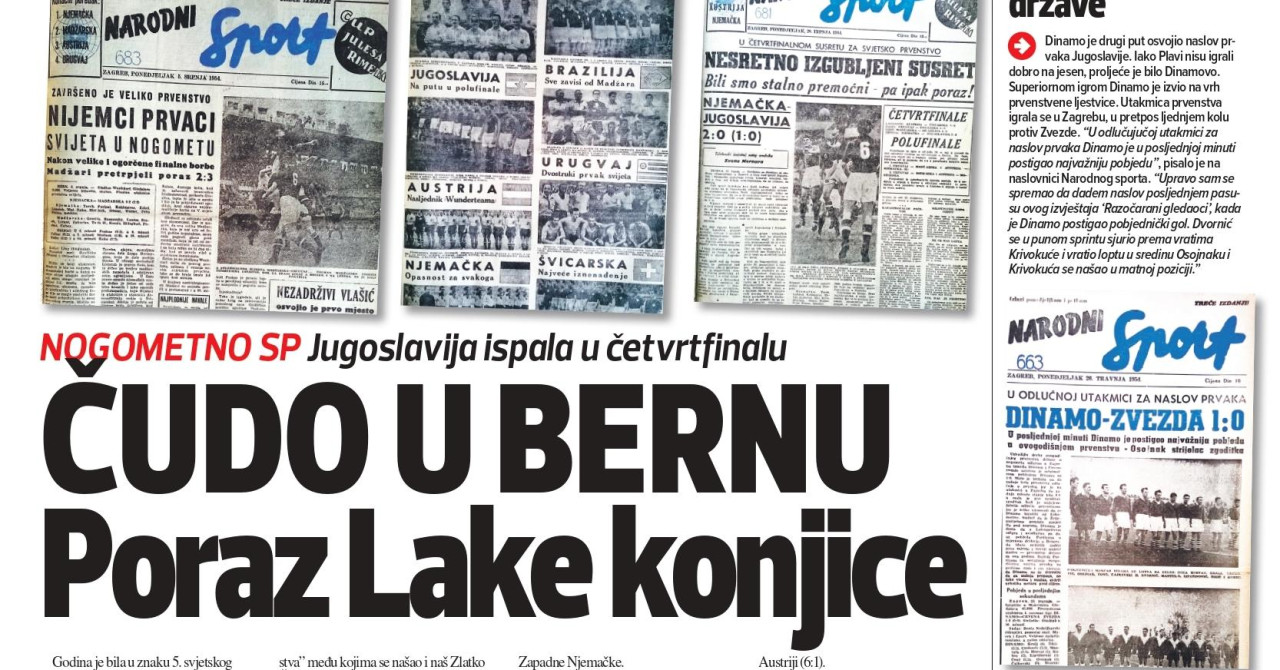 Sportske novosti - Čudo u Bernu: Poraz Lake konjice! Jugoslavija ispala ...
